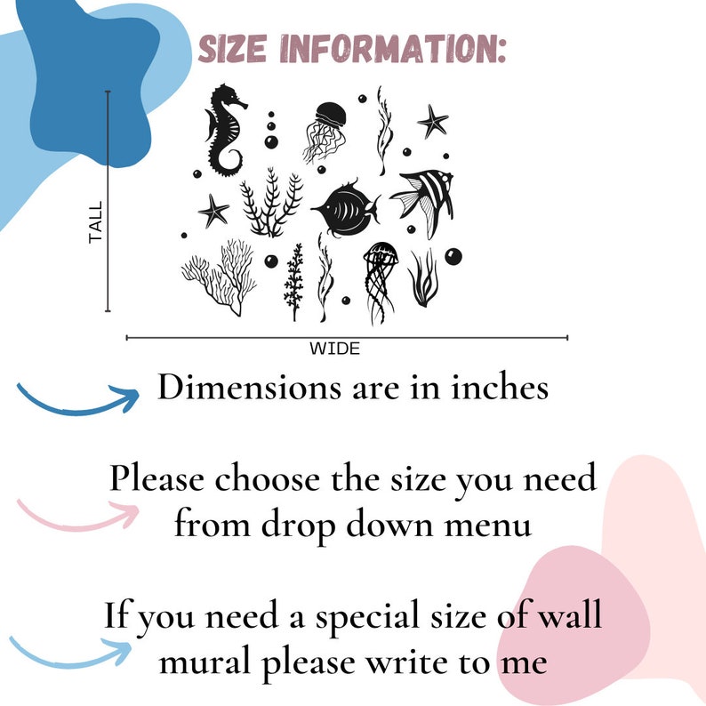 Fish Wall Decals - Sea Life Vinyl Sticker - Shells Nautical Decals ...