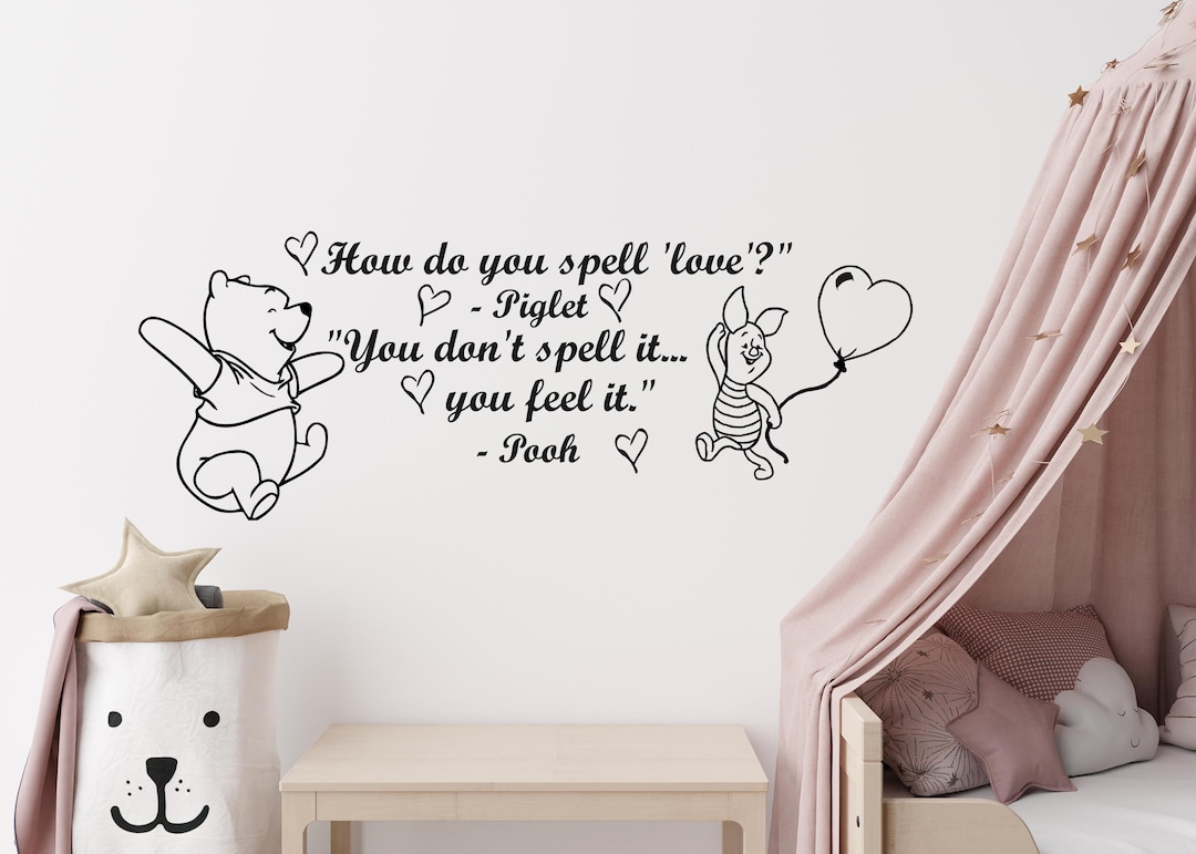 Winnie the Pooh Wall Decal Quote Stickers, How Do You Spell Love.. I ...