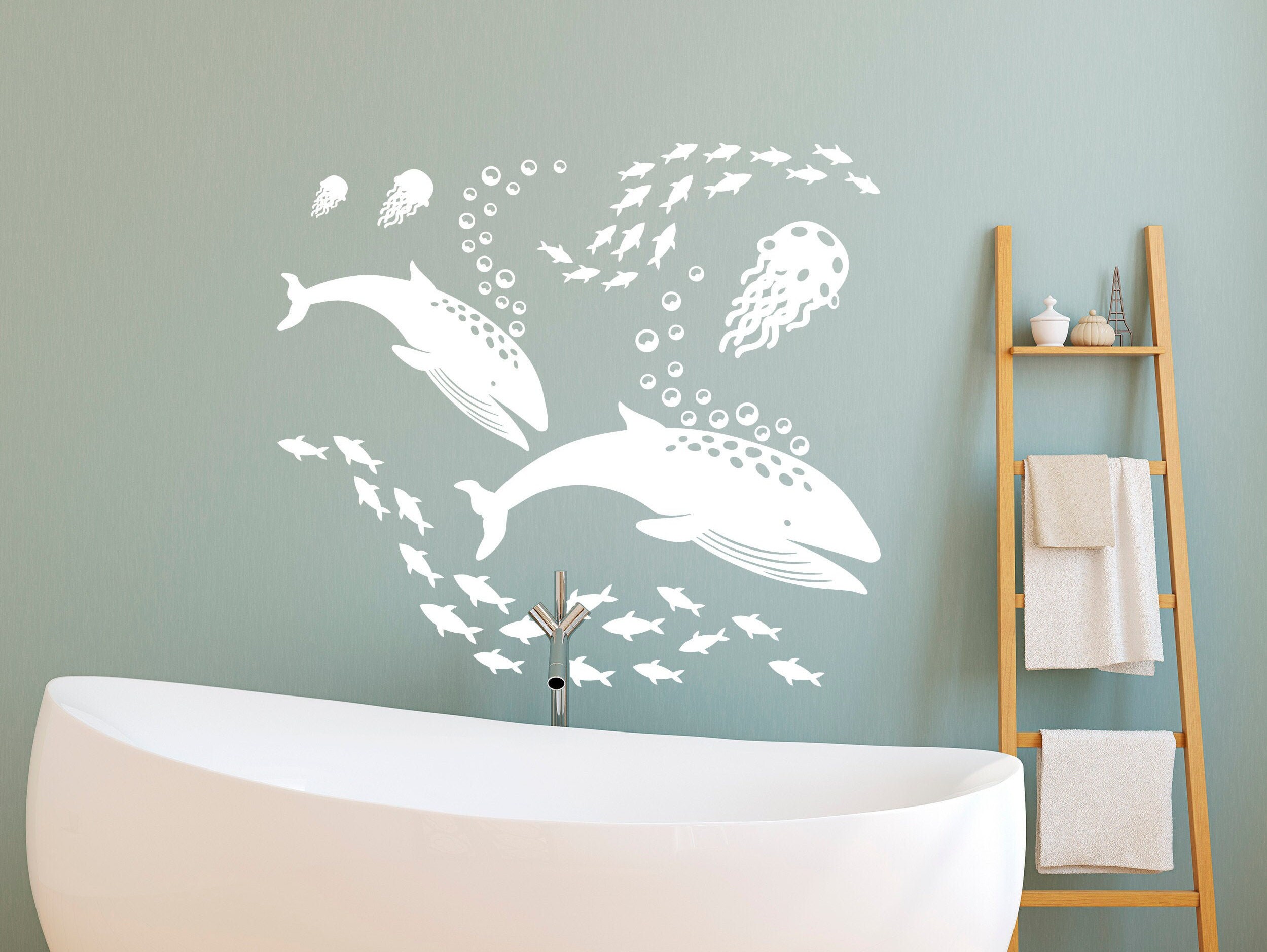 Home Décor Wall Décor Sea Life Vinyl Sticker Whale Wall Decals Fish ...