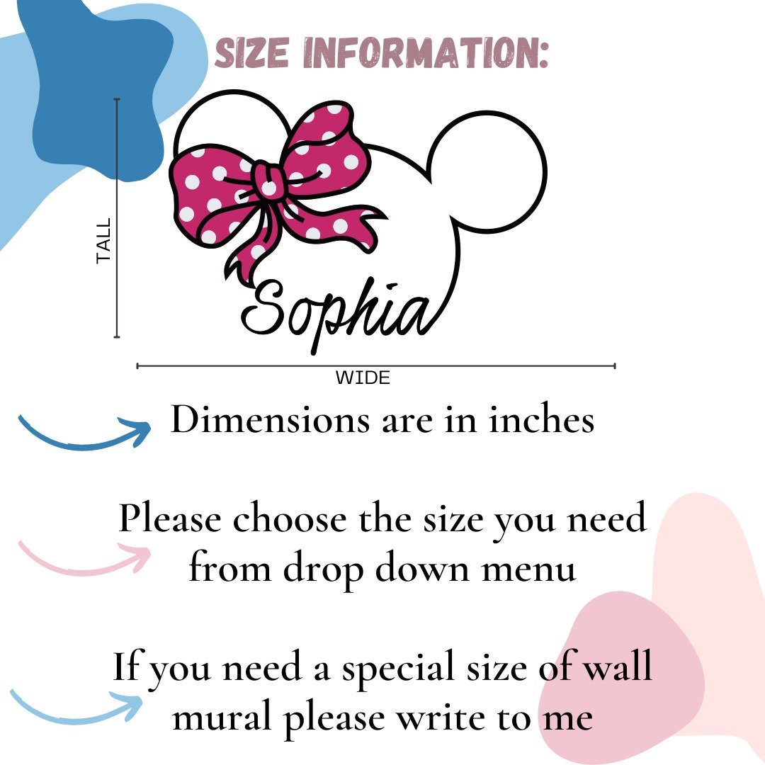 Minnie Mouse Name Fullcolored Sticker Personalized Baby - Etsy