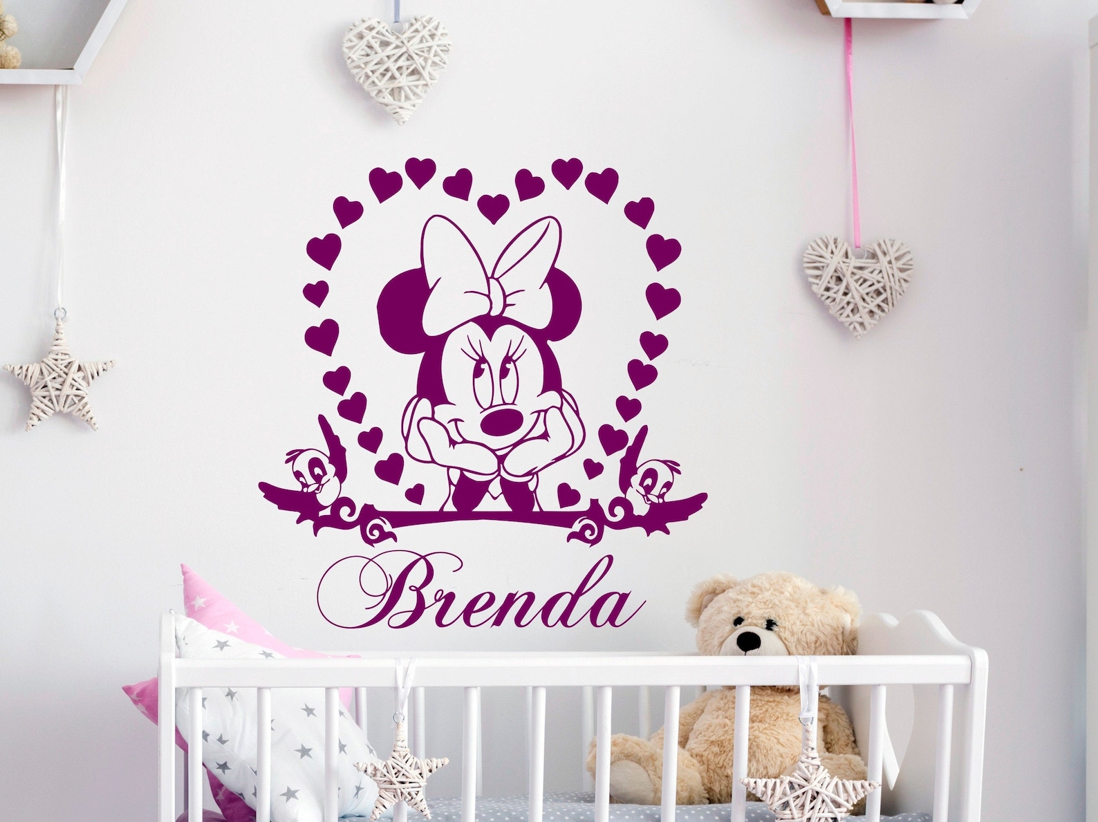 Minnie Mouse Wall Name Decal Custom Name Vinyl Sticker - Etsy
