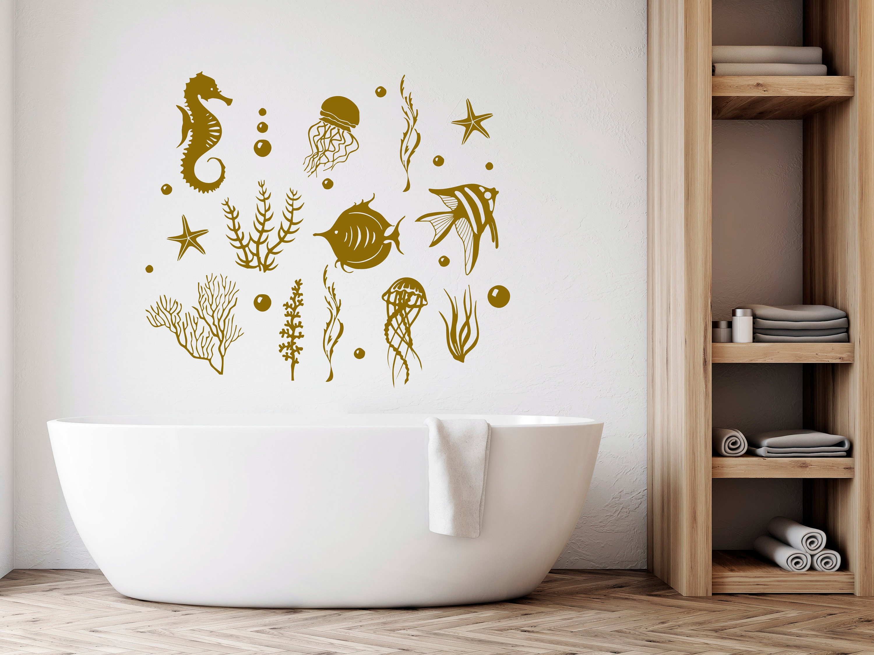 Fish Wall Decals - Sea Life Vinyl Sticker - Shells Nautical Decals ...