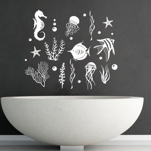 Fish Wall Decals - Sea Life Vinyl Sticker - Shells Nautical Decals ...