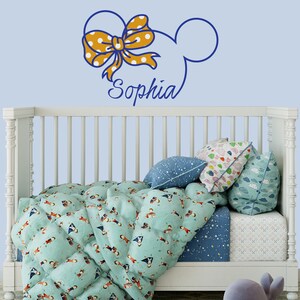 Minnie Mouse Name Fullcolored Sticker, Personalized Baby Decals ...