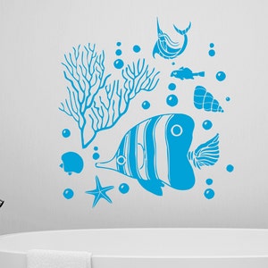 Nautical Wall Decals - Sea Life Vinyl Sticker - Fish Sea Ocean Nautical ...