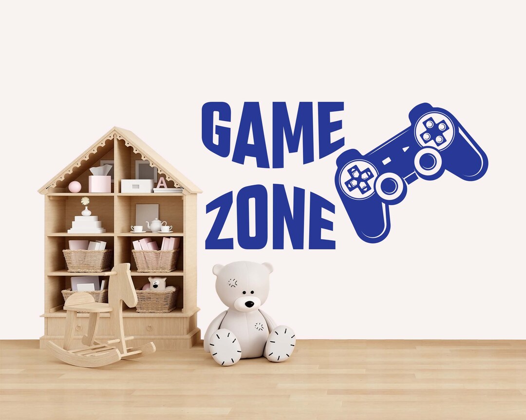 Gaming Zone Wall Decal. Video Game Logo Sticker. Gamer Decoration for ...