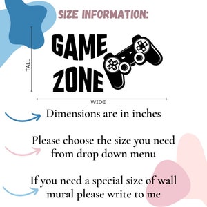 Gaming Zone Wall Decal. Video Game Logo Sticker. Gamer Decoration for ...