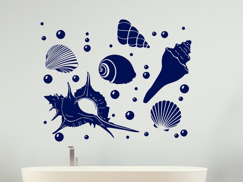 Seashells Wall Decals Sea Life Vinyl Sticker Shells | Etsy