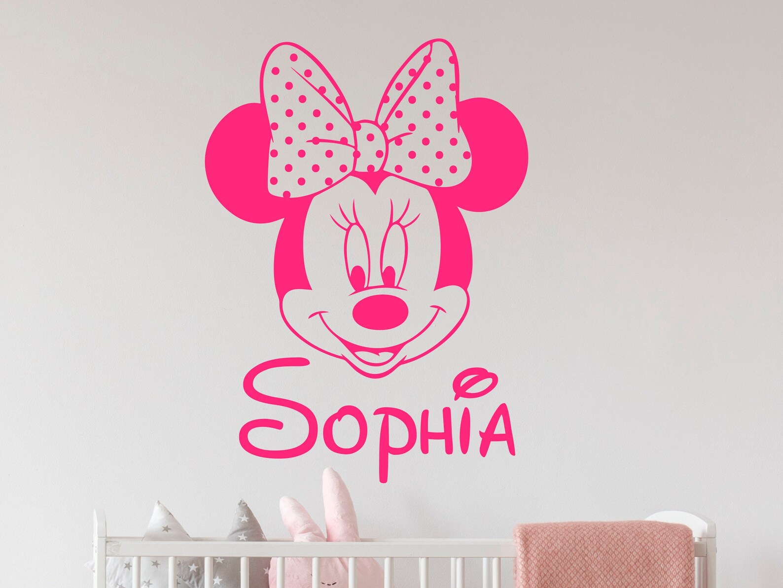 Girl Name Minnie Mouse Personalized Vinyl Sticker Girls - Etsy