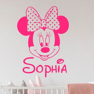 Girl Name Minnie Mouse - Personalized Vinyl Sticker - Girls Room Decor ...