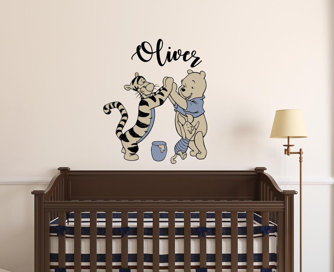 Personalize Winnie the Pooh Wall Decal Nursery, Baby Boy Name Decal ...