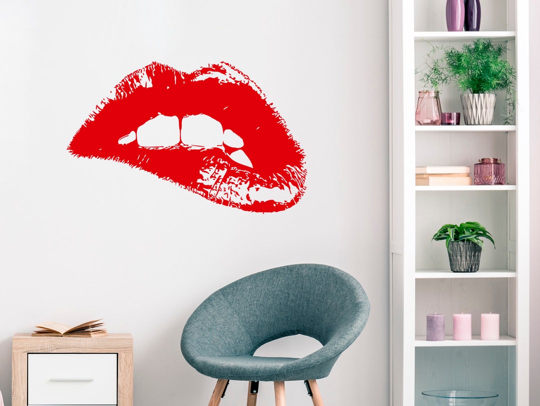 Red Lips Wall Decals - Lips Decal - Vinyl Wall Art - Make up Fashion ...