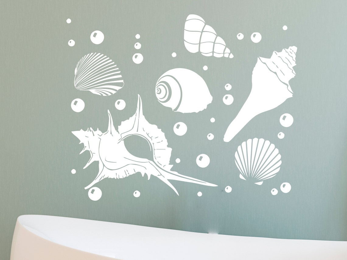 Seashells Wall Decals Sea Life Vinyl Sticker Shells | Etsy