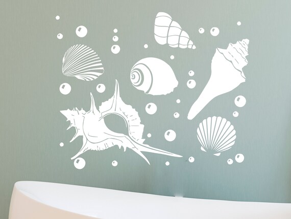 Seashells Wall Decals Sea Life Vinyl Sticker Shells | Etsy
