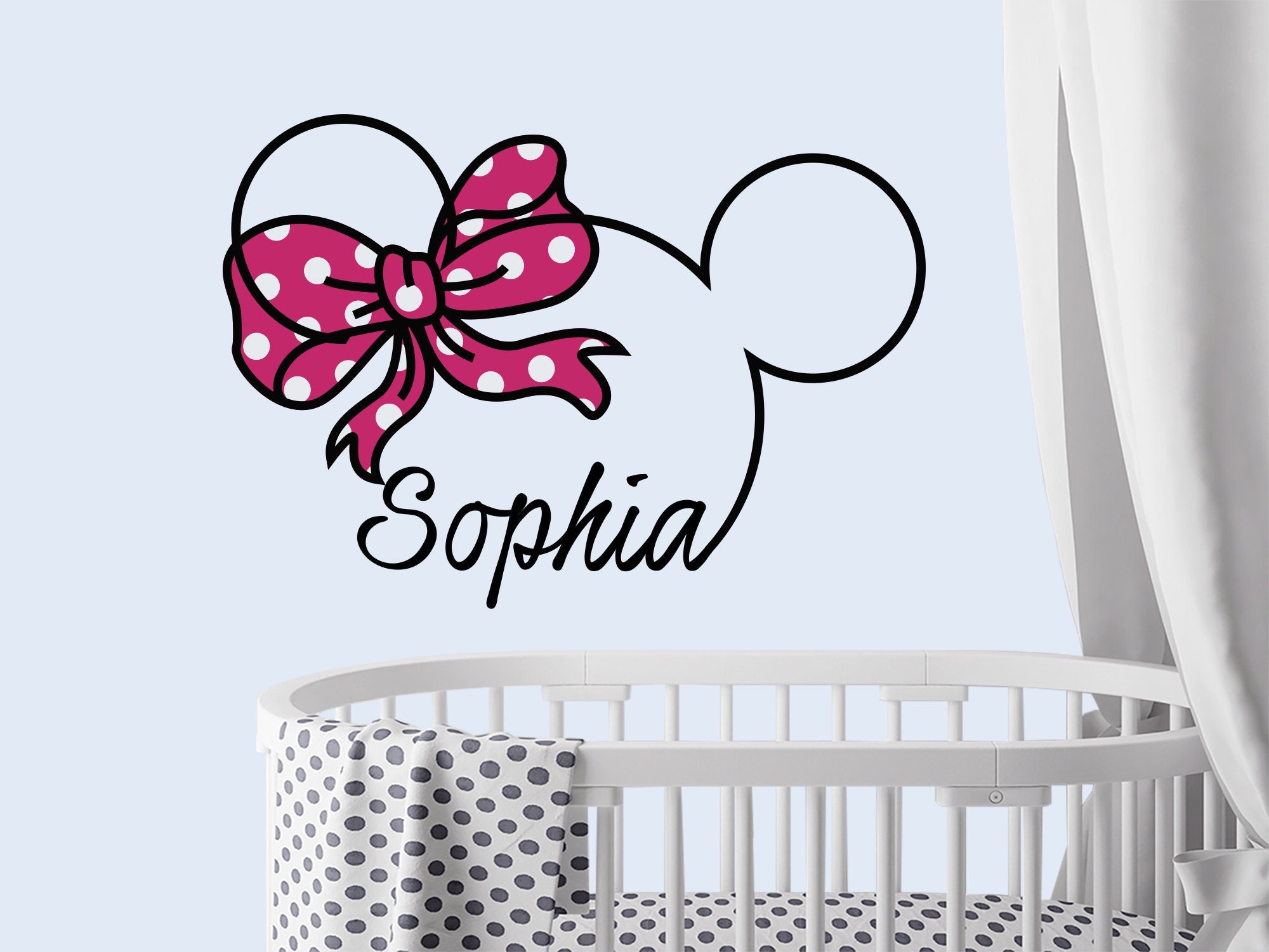 Minnie Mouse Name Fullcolored Sticker Personalized Baby - Etsy