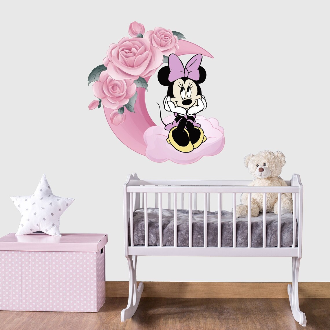 Minnie Mouse Wall Decal Fullcolored Decals for Nursery Vinyl - Etsy