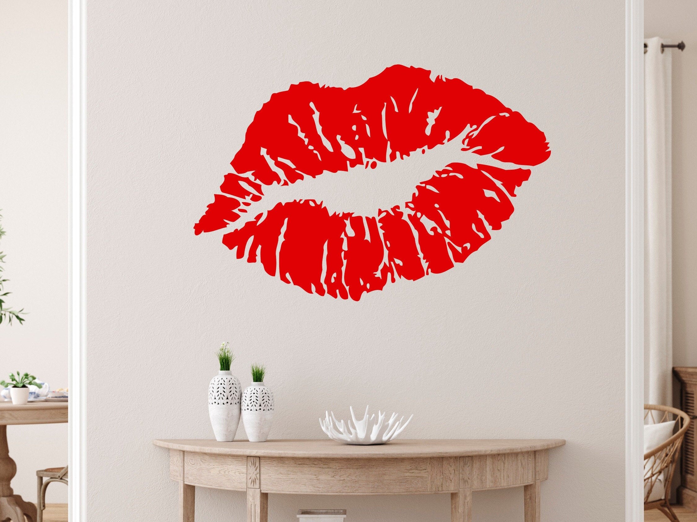 Beauty Salon Red Lips Wall Decal - Sexy Lips - Wall Art Mural - Make up ...