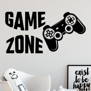 Gaming Zone Wall Decal. Video Game Logo Sticker. Gamer Decoration for ...