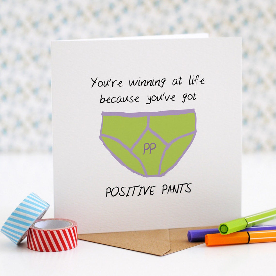Congratulations Card Positive Pants Well Done Card - Etsy