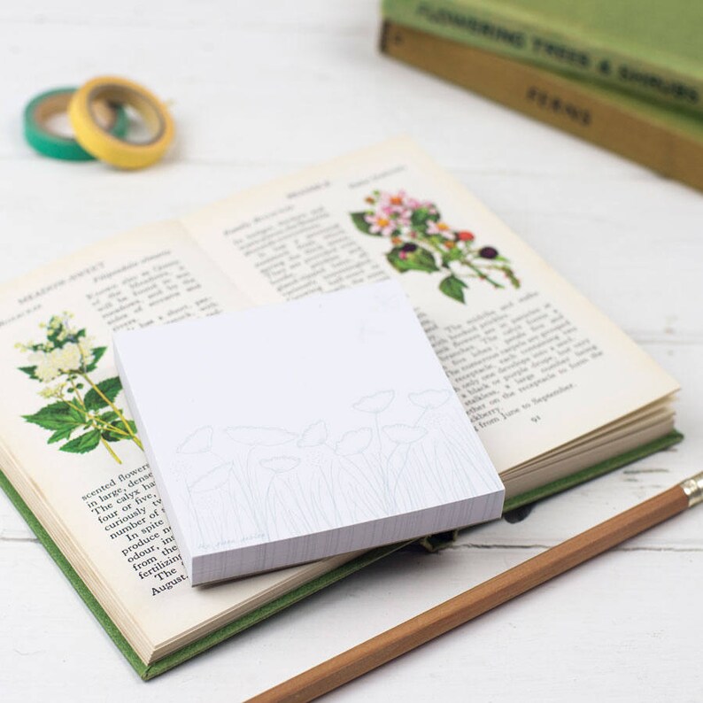Botanical Notepads – Note Pad – Memo Block – Flower Illustration ...