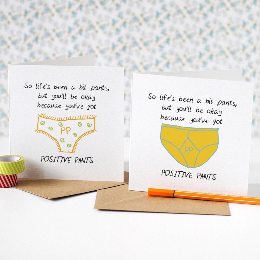 Thinking of You Card – Positive Pants – Sympathy Card – Friendship Card ...