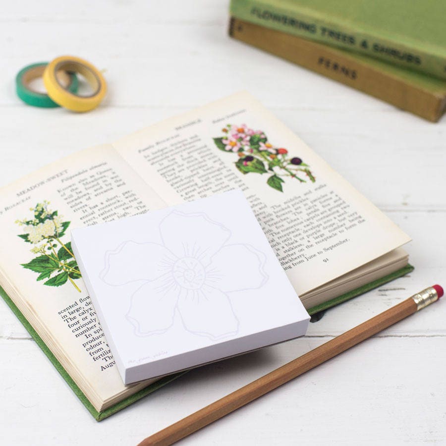Botanical Notepads Note Pad Memo Block Flower - Etsy