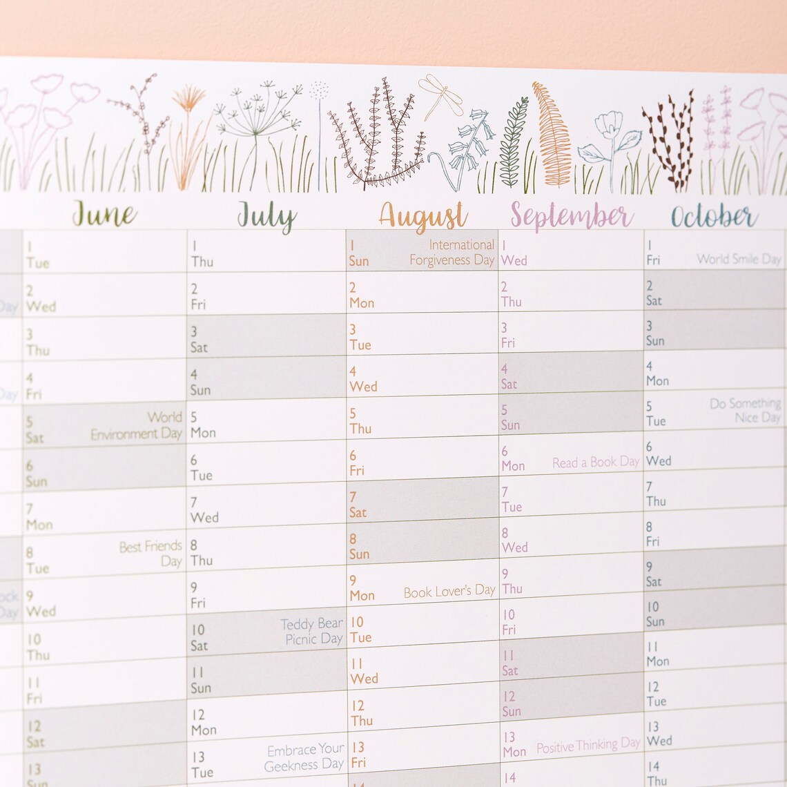 2025 Botanical Wall Planner - 2025 Wall Calendar - 2025 Family Wall ...