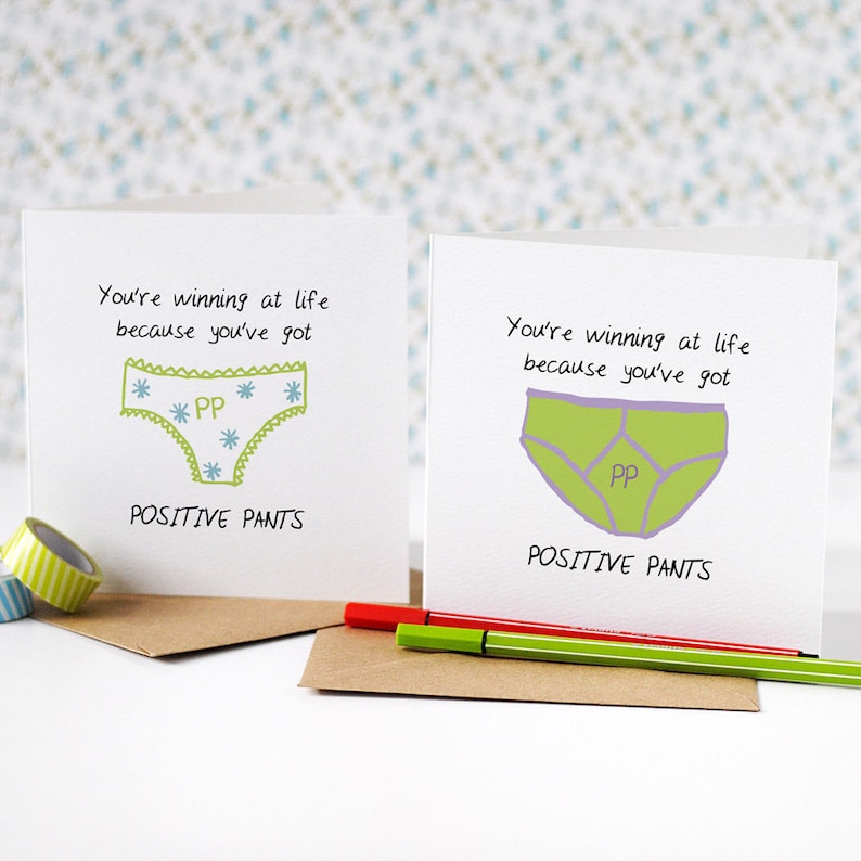 Congratulations Card Positive Pants Well Done Card - Etsy