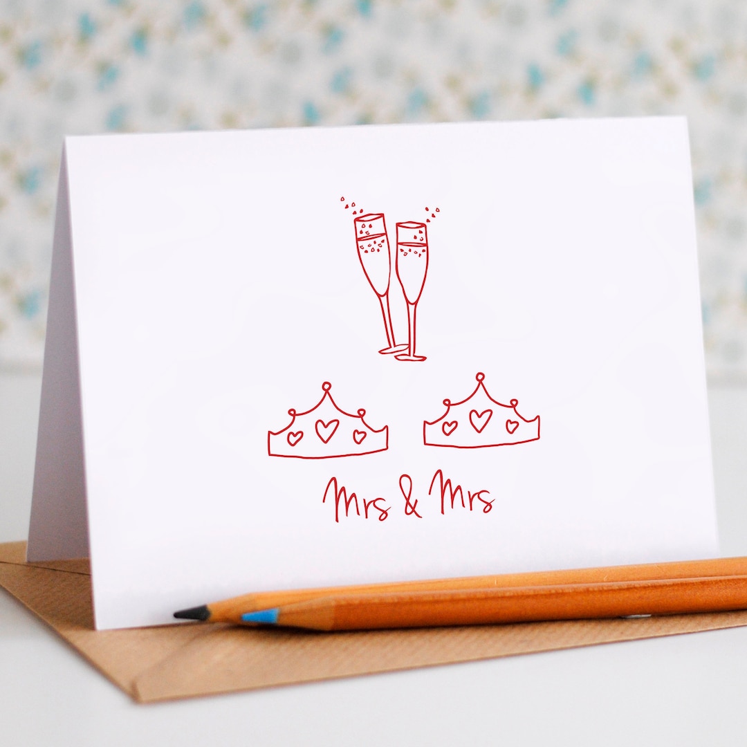 Mrs and Mrs Wedding Card - Etsy