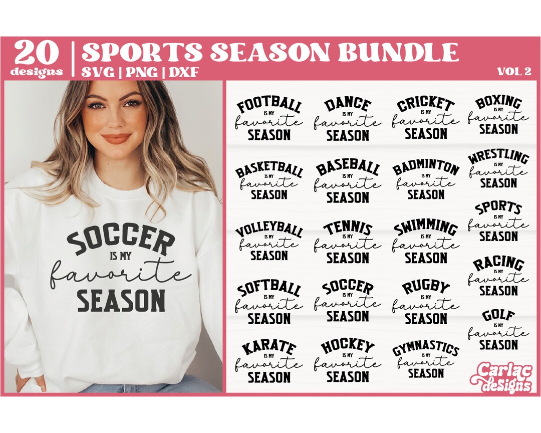 Sports Season SVG Bundle | T-shirt Designs, Cut Files (digital Download ...