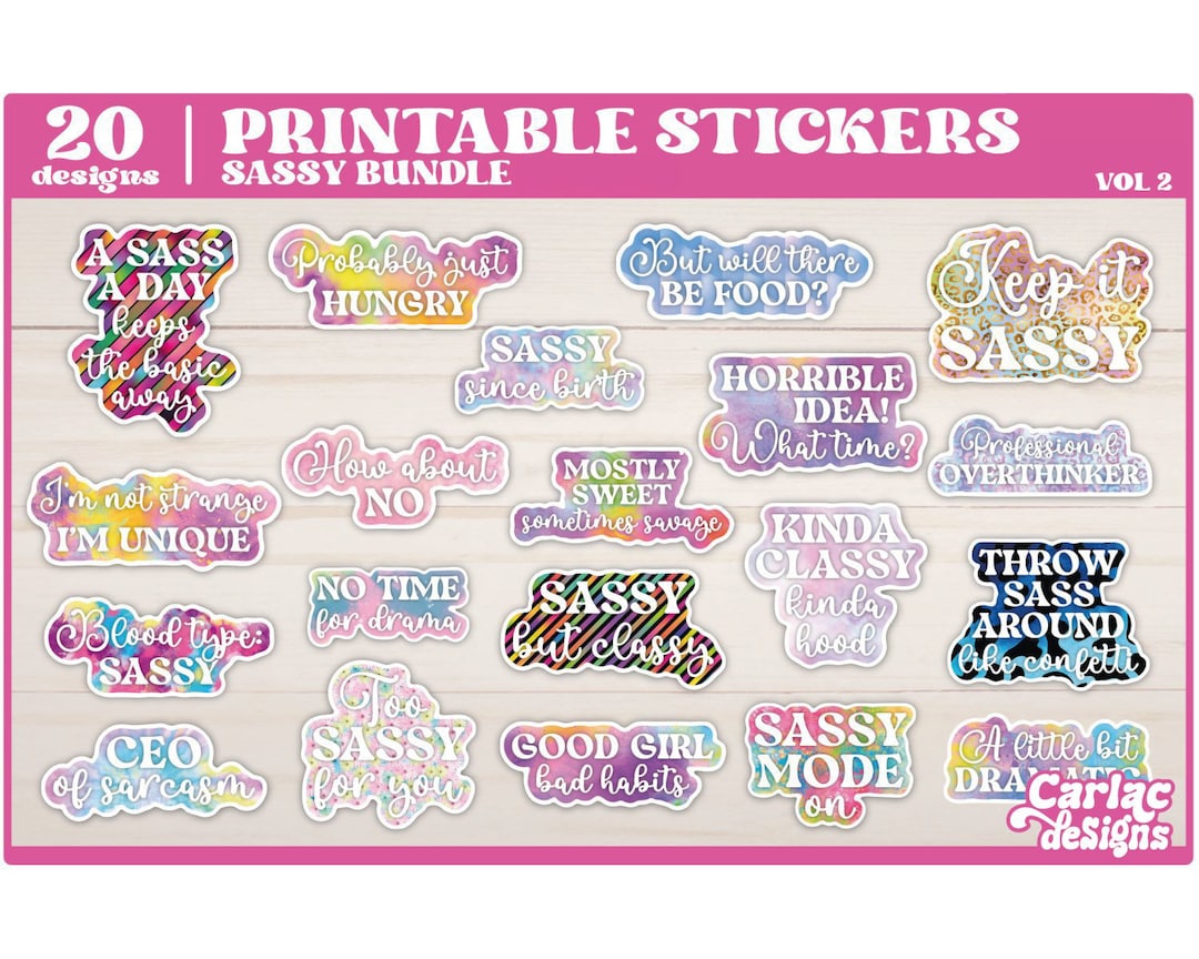 Sassy PNG Stickers | Sarcastic Printable Stickers | Funny Printable ...