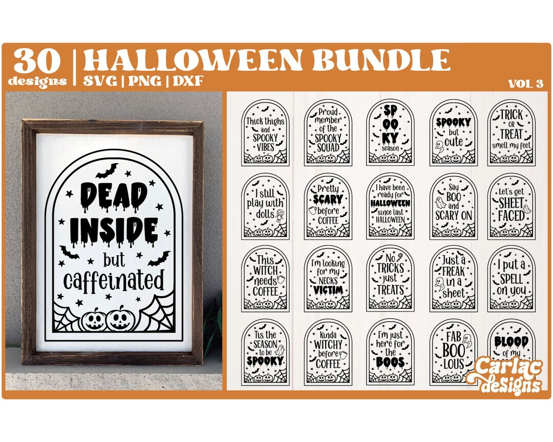 Funny Halloween Sign SVG Bundle | Spooky Designs (digital Download) - Etsy