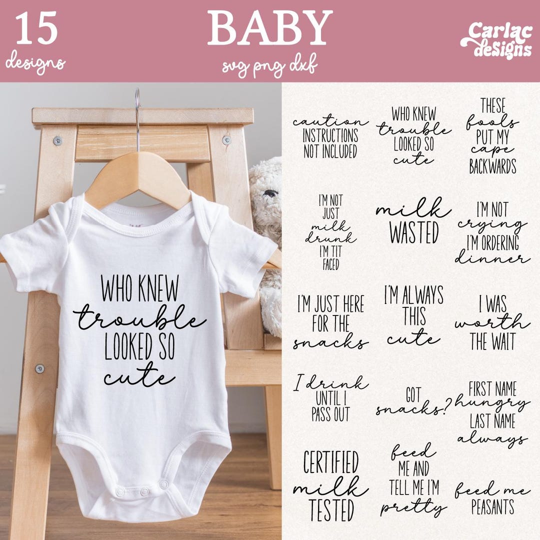 Funny Baby Bib SVG, Baby SVG and Sublimation Designs, Baby Sayings Svg ...