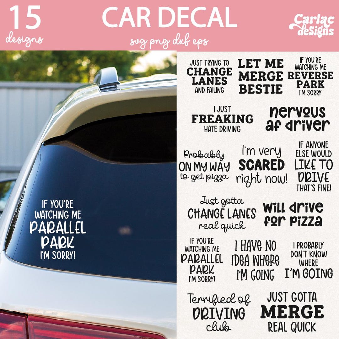 Funny Car Decals, Bumper Stickers SVG, Driving SVG, Cut File for Cricut ...