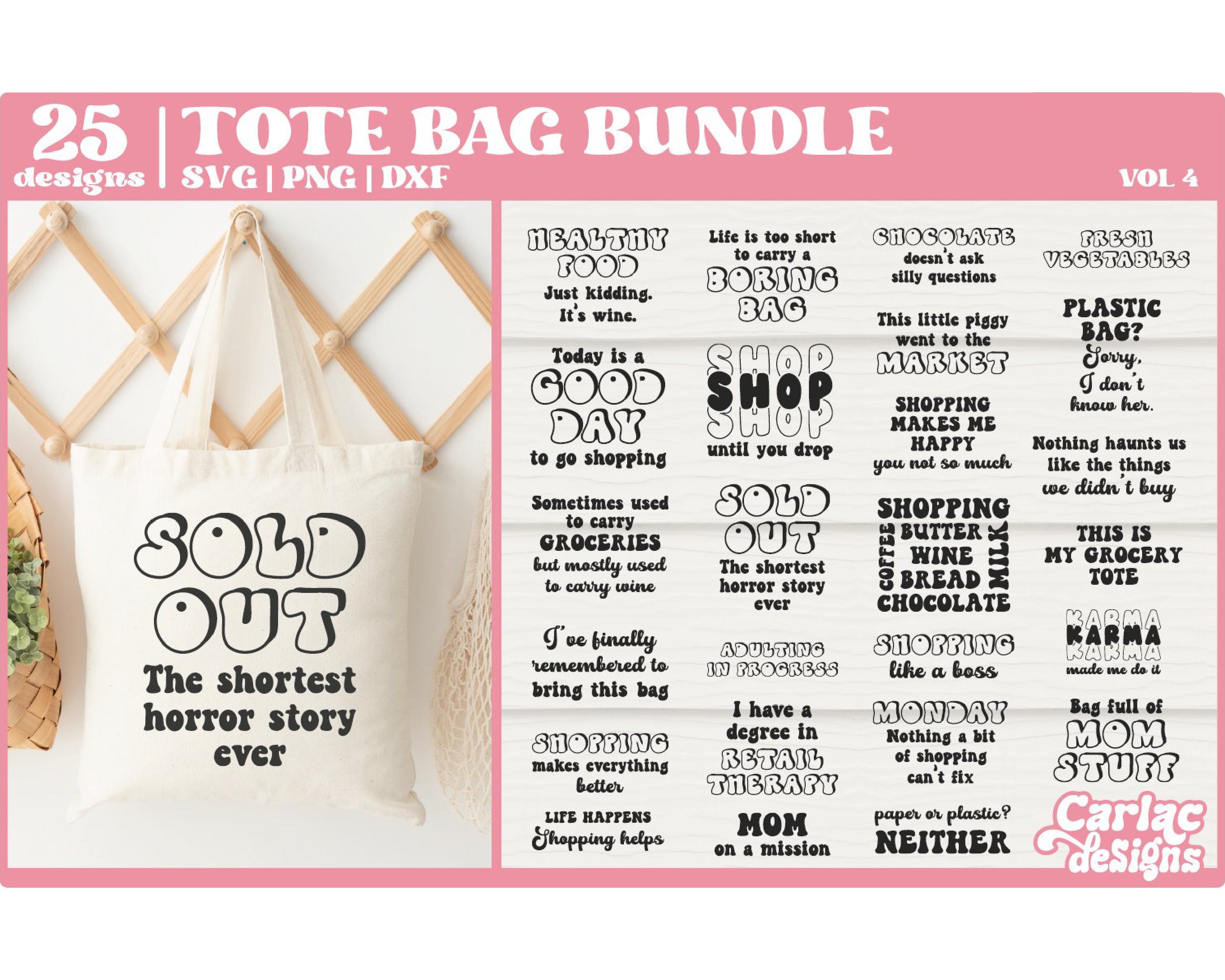 Funny Tote Bag SVG Bundle Shopping Bag SVG Bundle Cut - Etsy