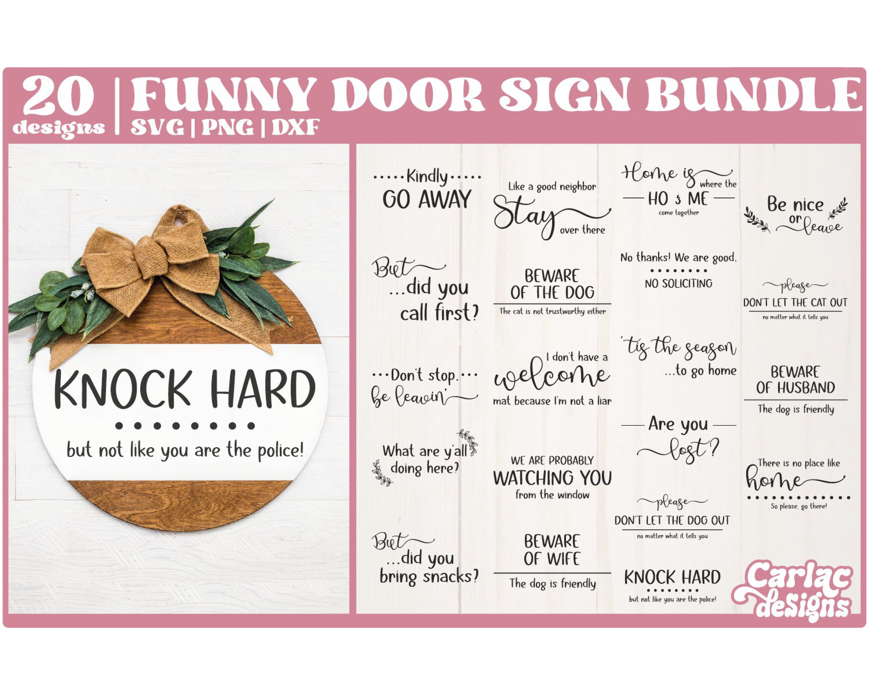 Funny Welcome Sign SVG Bundle | Funny Door Sign Bundle | Home Sign Svg ...
