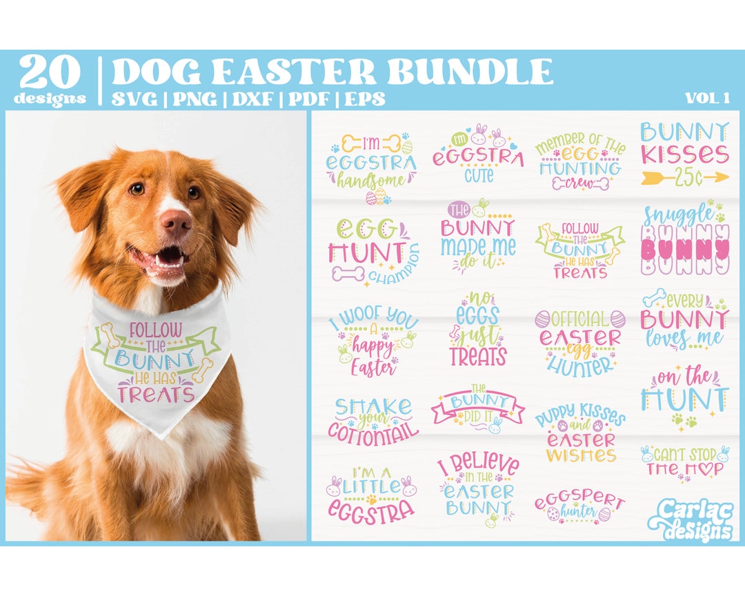 Easter Dog Bandana SVG, Dog Bandana SVG, Easter Dog Svg, Dog Bandana ...
