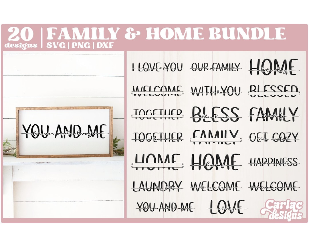 Family Knockout SVG Bundle | Monogram SVG Bundle | Home Sign Svg ...