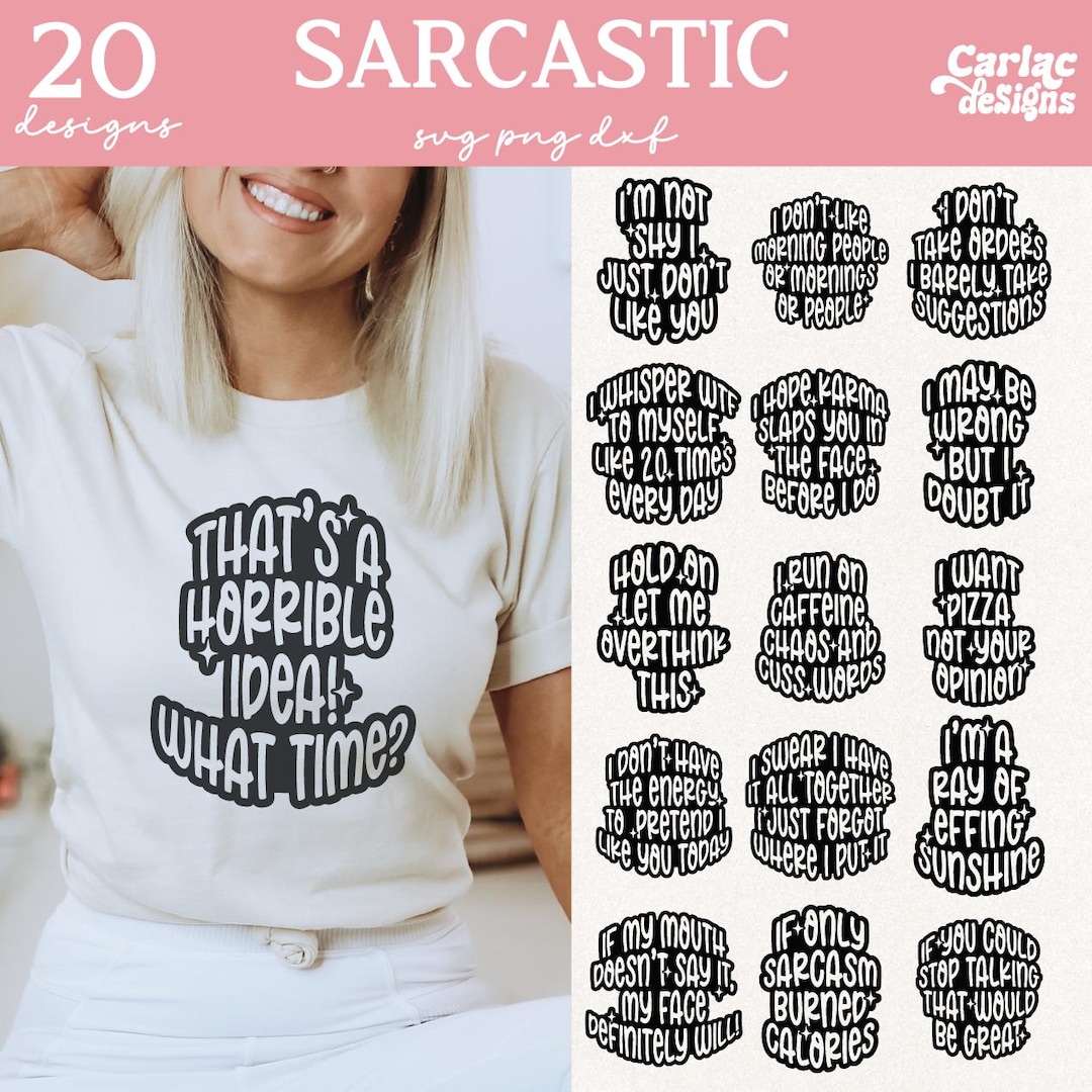 Funny Shirt Bundle, Sarcastic SVG Bundle, Funny Sarcastic Sublimation ...