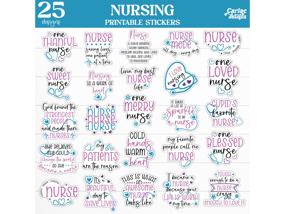 Nurse Stickers Bundle, Funny Nurse Stickers Bundle, Nurse Files ...