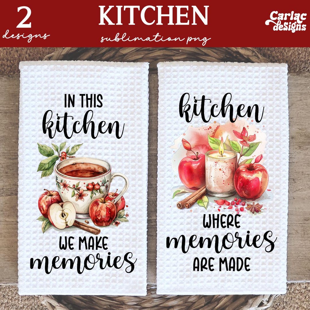 Apples Kitchen Towel Sublimation Bundle (PNG) - Etsy