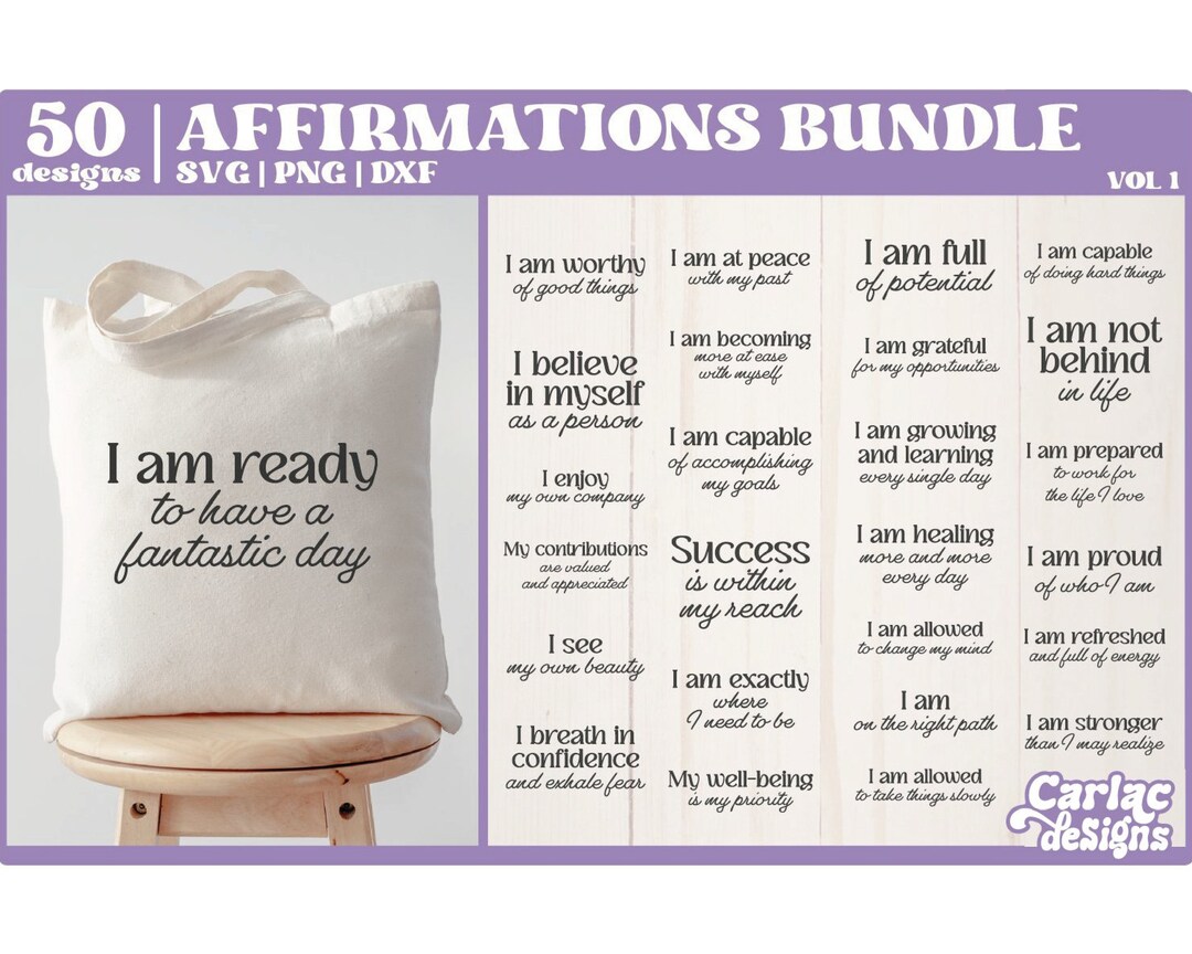 Affirmations Svg Bundle | Motivational SVG Bundle | Inspirational SVG ...