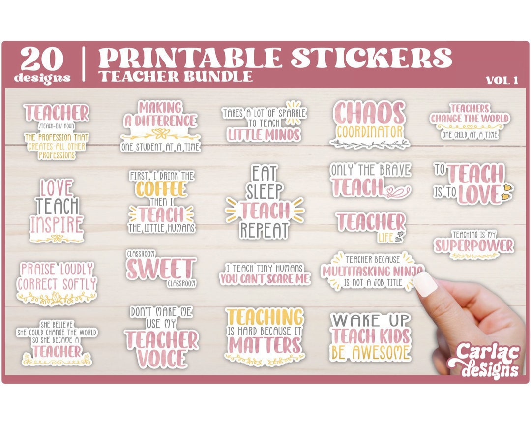 Teacher Stickers Bundle | Teacher and School Stickers | Teacher and ...
