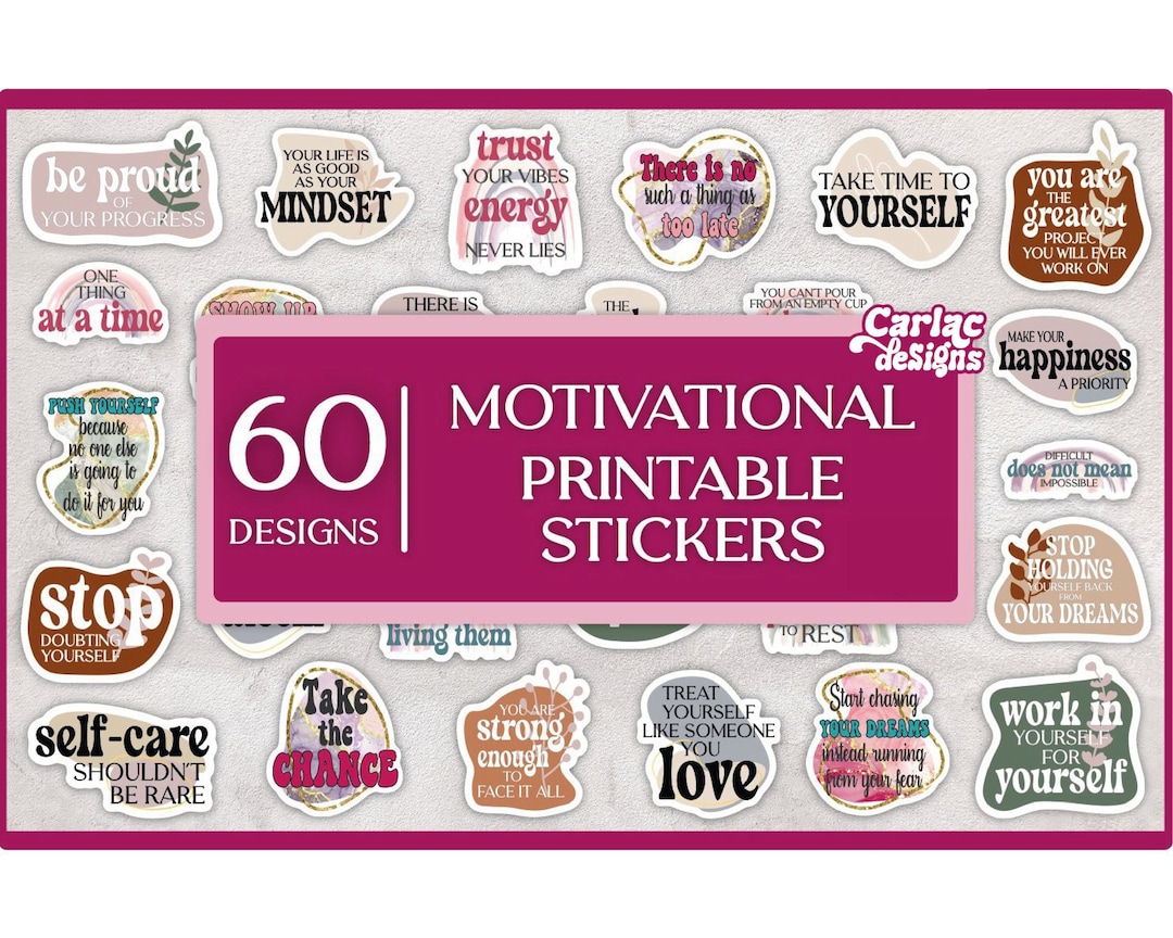 Motivational Printable Stickers, Inspirational Printable Stickers ...