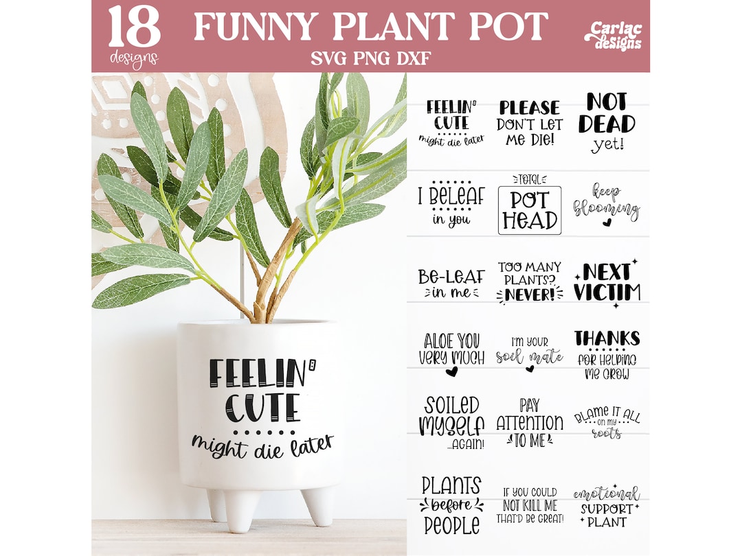 Funny Plant SVG Bundle, Planter Quote Bundle, Funny Plant Sublimation ...