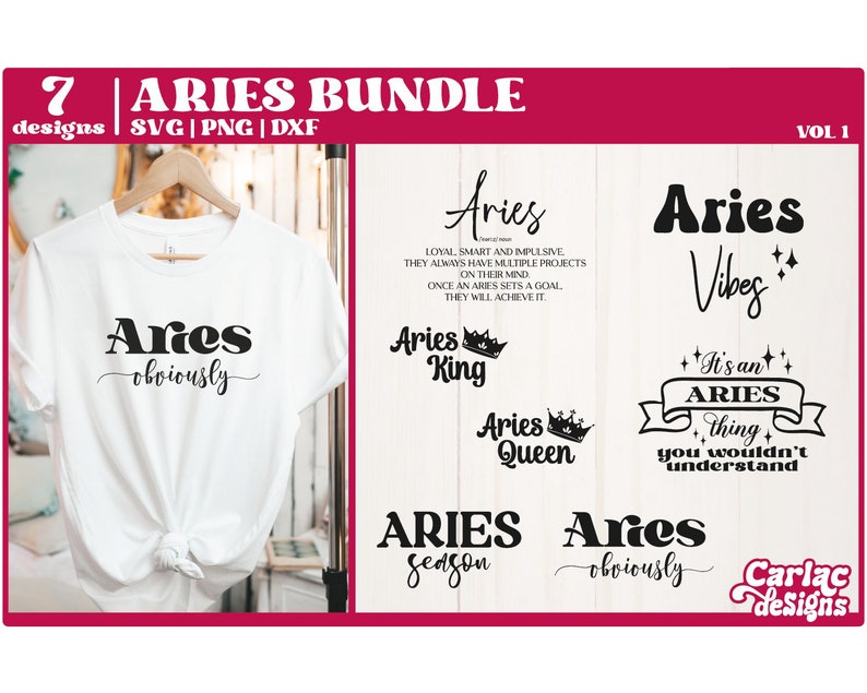 Aries Zodiac SVG Bundle | Cut Files for Cricut, Silhouette (digital ...