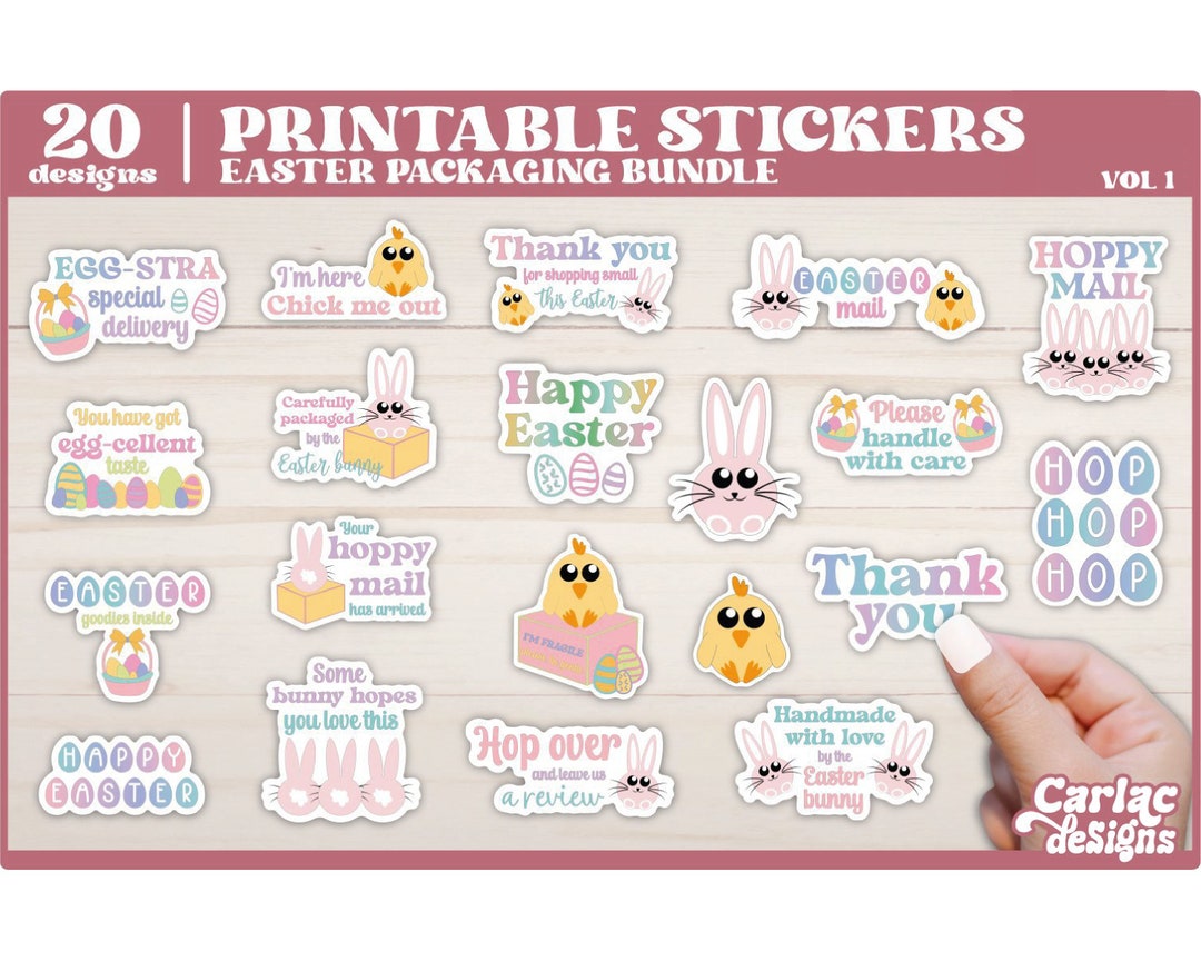 Easter Stickers | Packaging Sticker Bundle | Retro Stickers | Cute ...