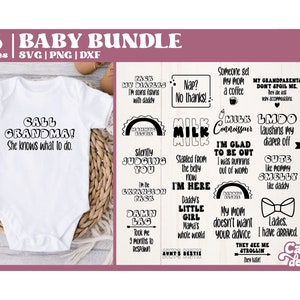 Funny Baby Bib SVG Bundle | Baby SVG Design Bundle | Baby Sayings SVG ...