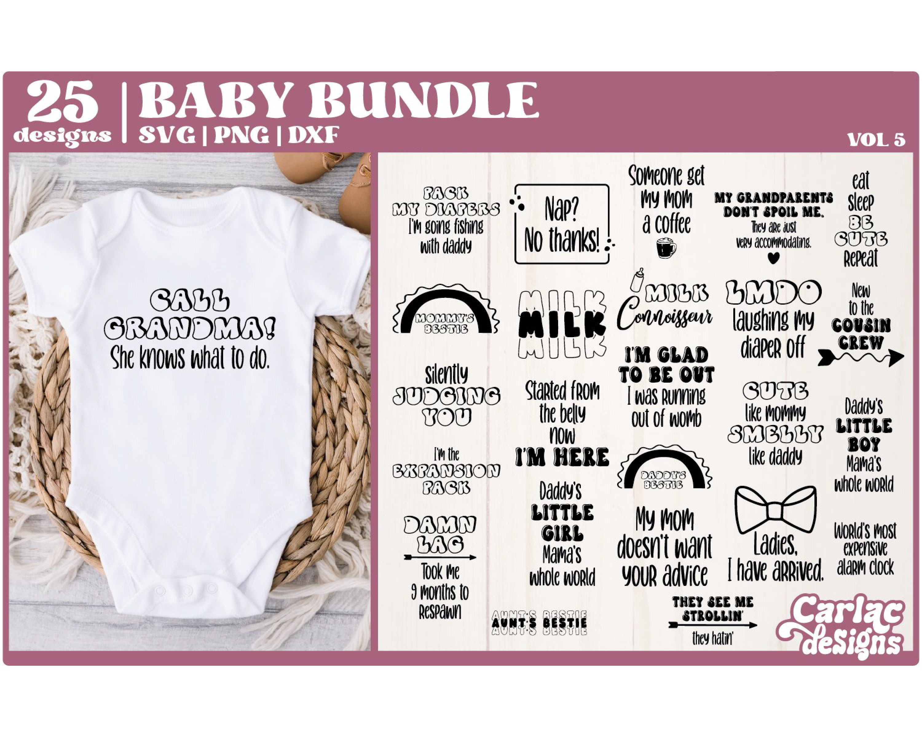 Funny Baby Bib SVG Bundle | Baby SVG Design Bundle | Baby Sayings SVG ...
