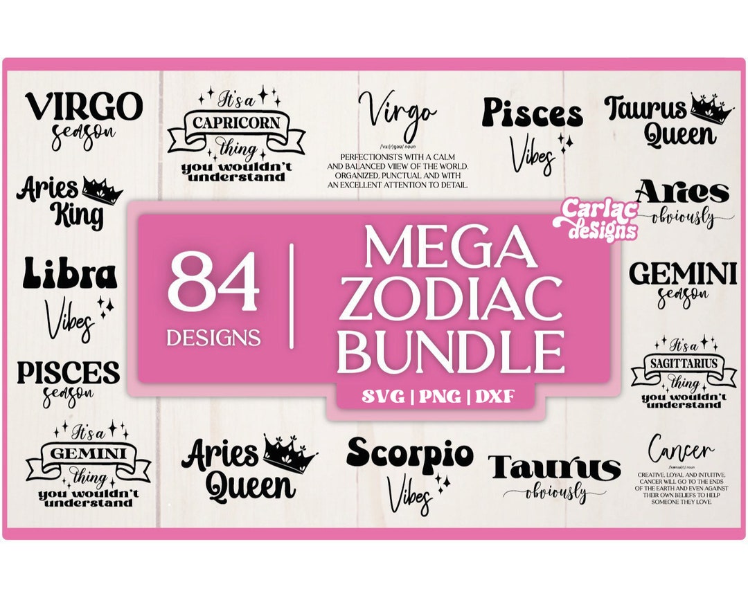 Zodiac Signs SVG Bundle | Zodiac Definition Svg | Zodiac Svg ...